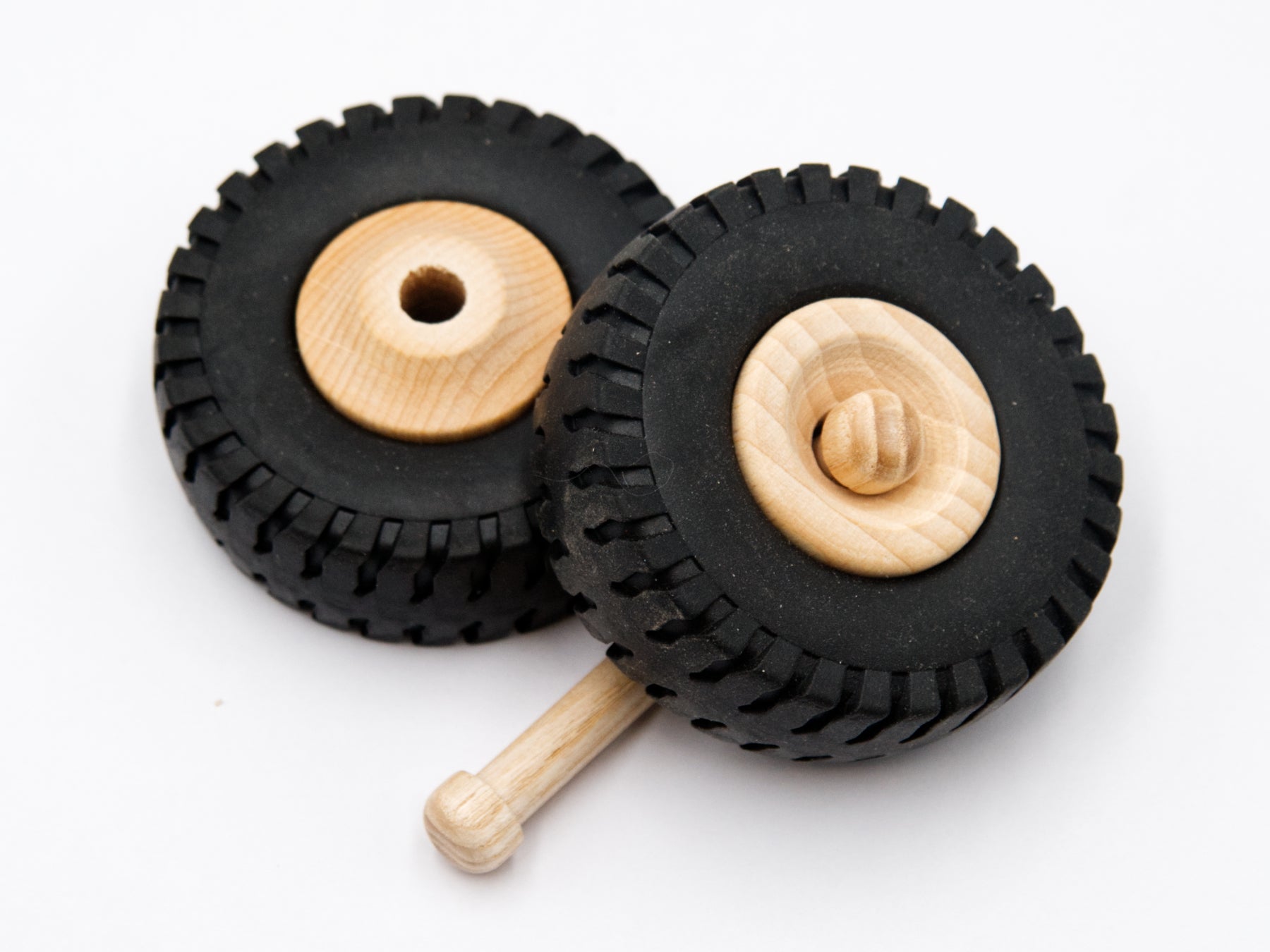 Beech Toy Wheels with Profile Rubber Tyres – Plugit Wood
